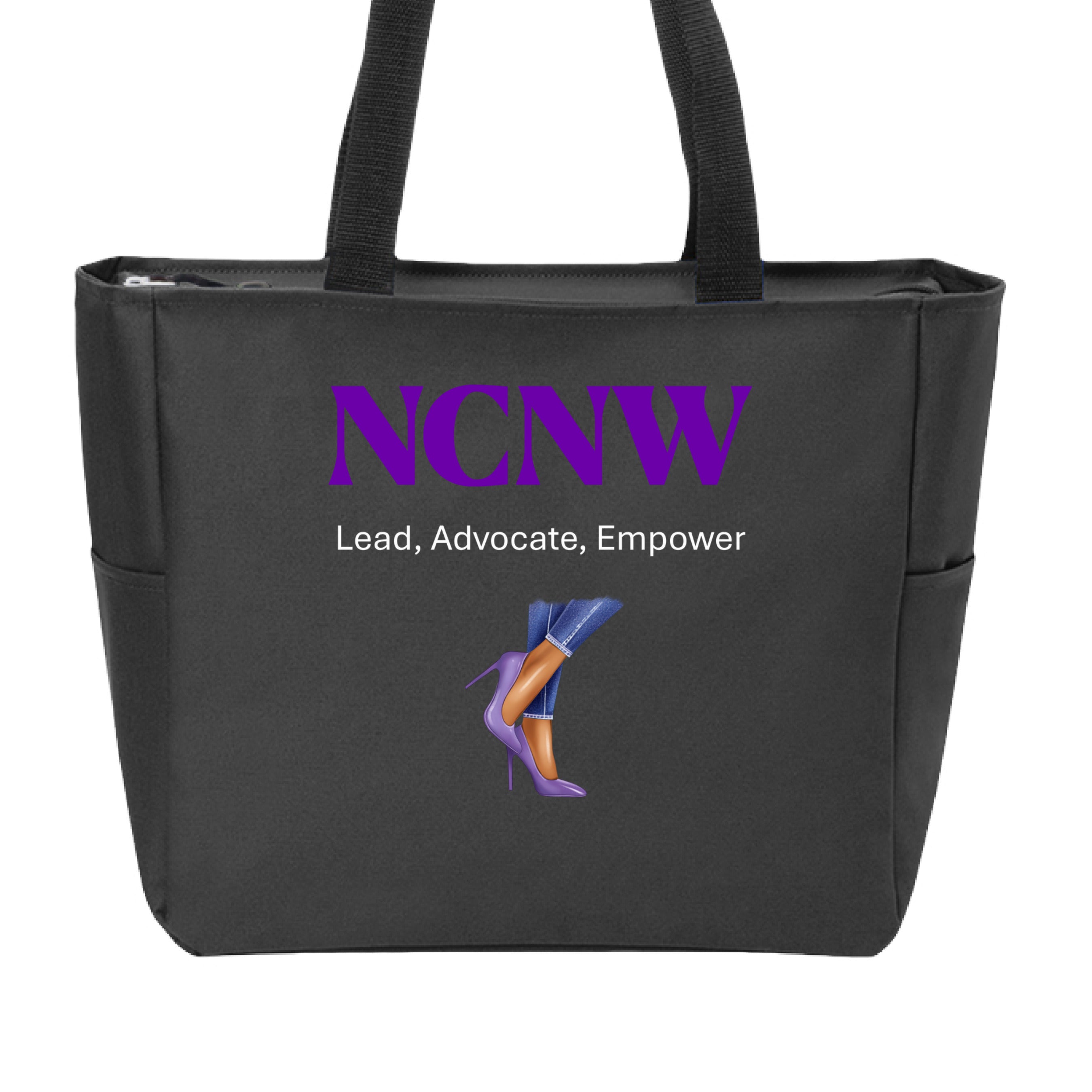 NCNW LEAD, ADVOCATE, EMPOWER Canvas Tote – Black Opulence Shop